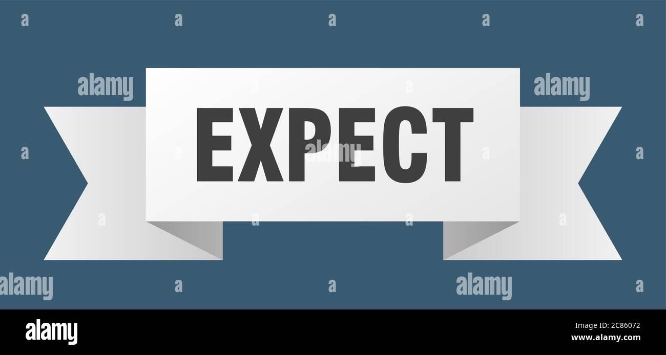 expect ribbon. expect paper band banner sign Stock Vector Image & Art ...