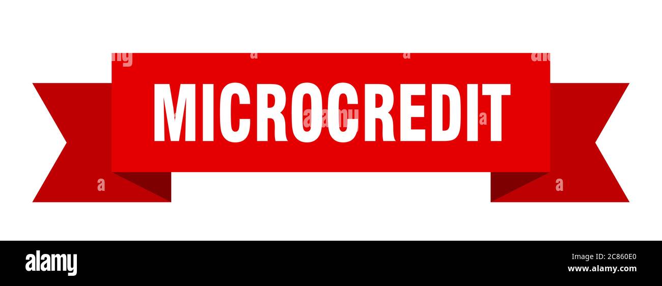 microcredit ribbon. microcredit paper band banner sign Stock Vector ...