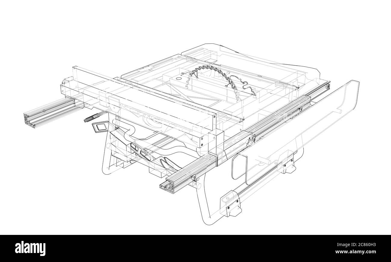 Outline table saw for woodwork Stock Photo - Alamy