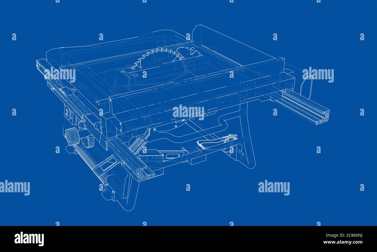 Outline table saw for woodwork Stock Photo - Alamy