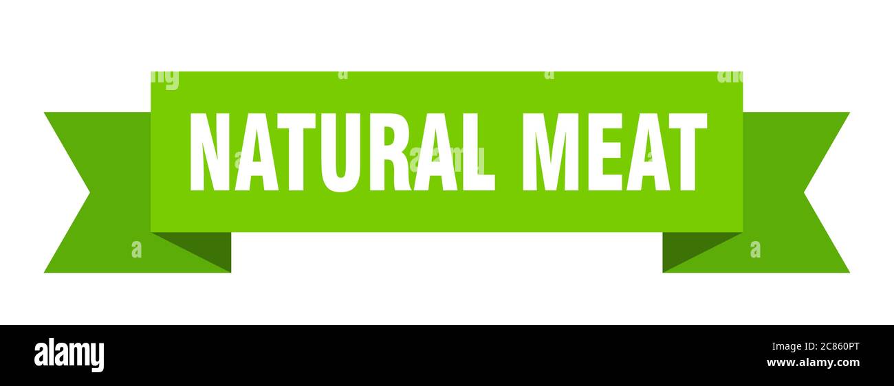 natural meat ribbon. natural meat paper band banner sign Stock Vector ...