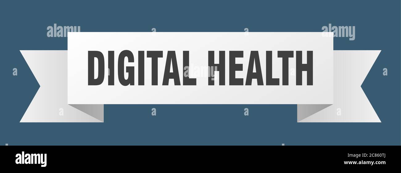 digital health ribbon. digital health paper band banner sign Stock ...