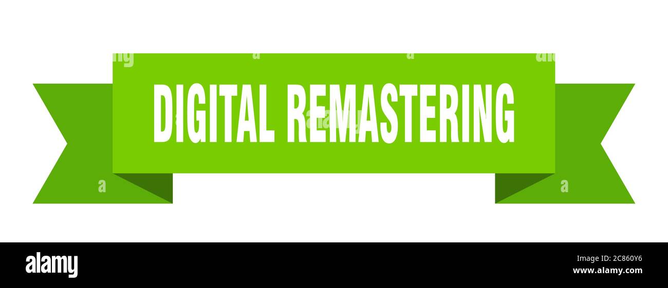 digital remastering ribbon. digital remastering paper band banner sign ...