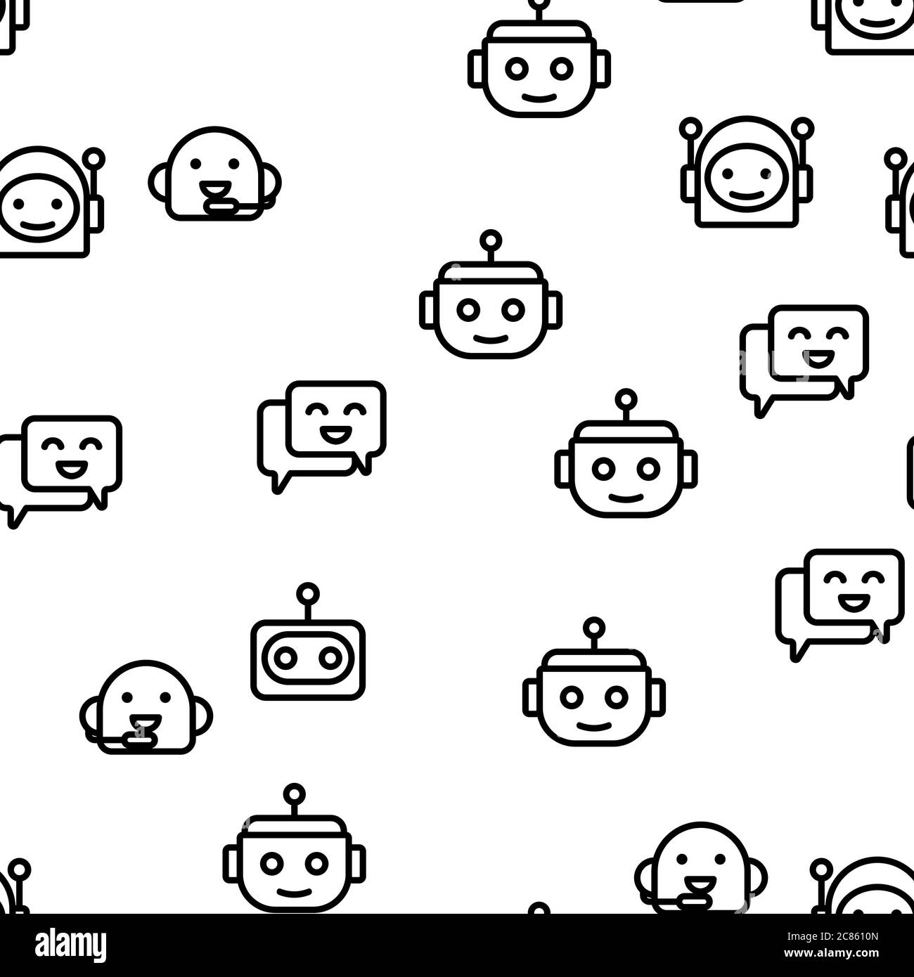 Chatbot Robot Vector Seamless Pattern Stock Vector Image & Art - Alamy