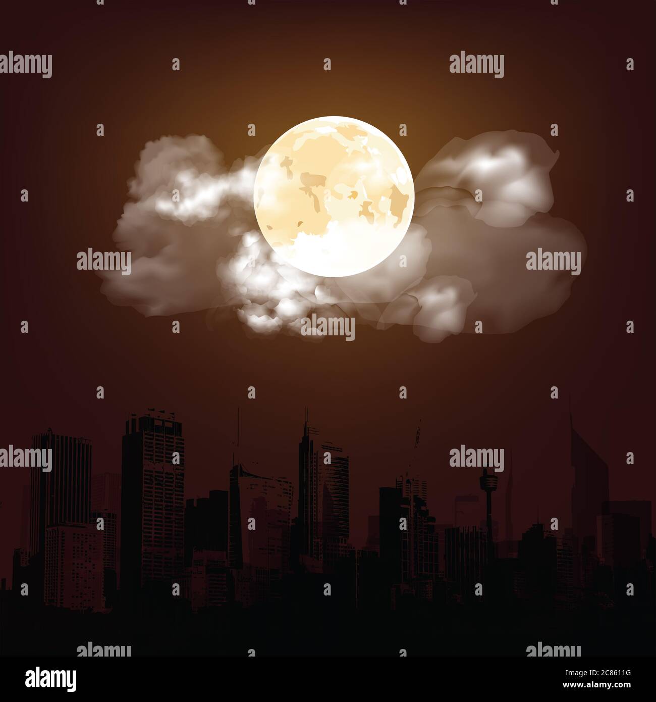 Stylized full moon hi-res stock photography and images - Alamy