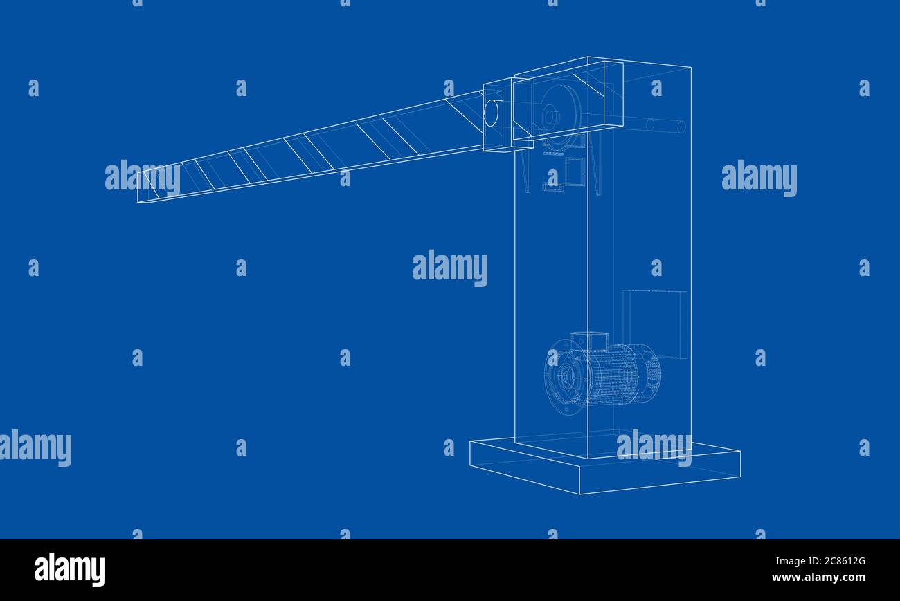 Outline Barrier gate. 3d illustration Stock Photo - Alamy