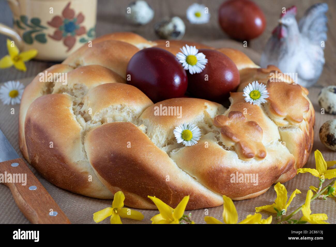 easter bakery with savarin and easter eggs Stock Photo - Alamy