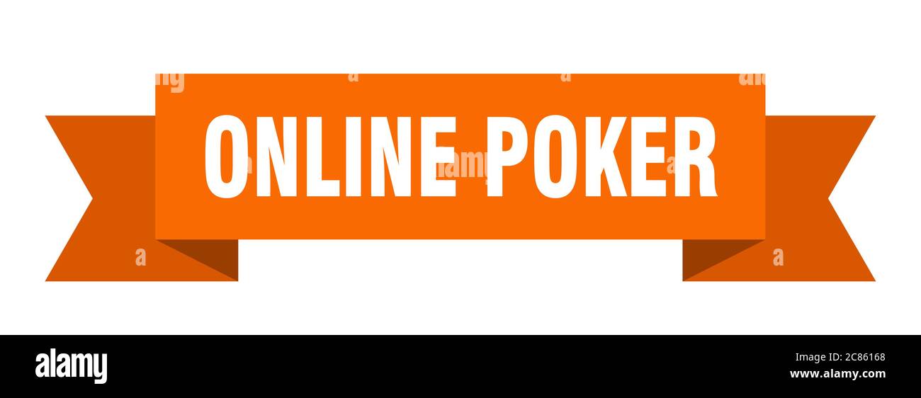 online poker ribbon. online poker paper band banner sign Stock Vector ...