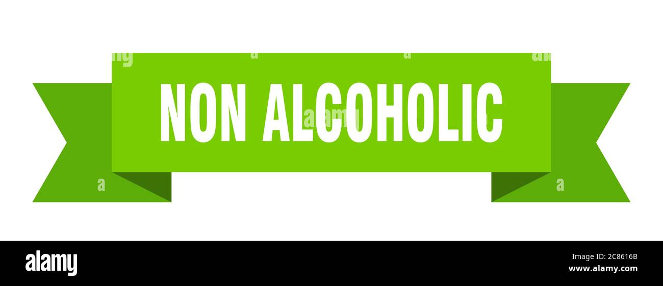 non alcoholic ribbon. non alcoholic paper band banner sign Stock Vector ...
