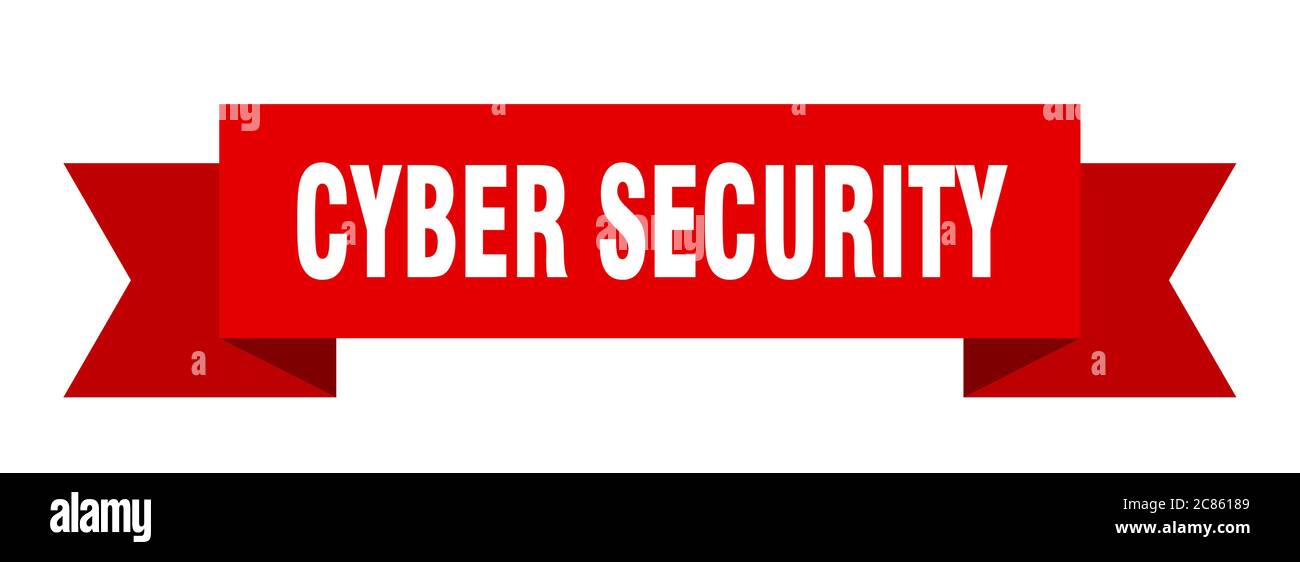cyber security ribbon. cyber security paper band banner sign Stock ...