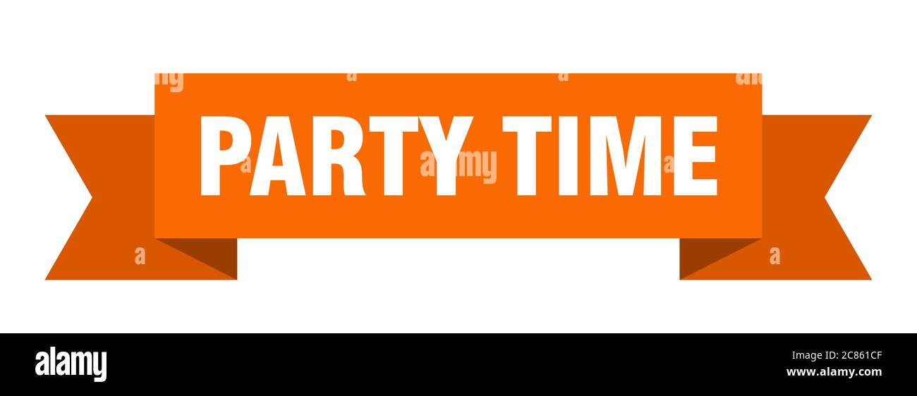 party time ribbon. party time paper band banner sign Stock Vector Image ...