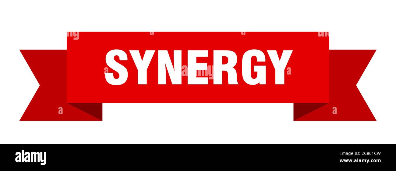 synergy ribbon. synergy paper band banner sign Stock Vector Image & Art ...