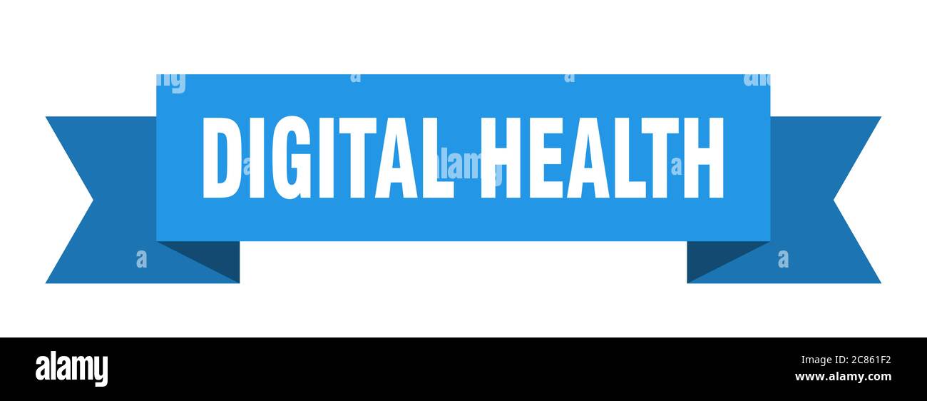 digital health ribbon. digital health paper band banner sign Stock ...
