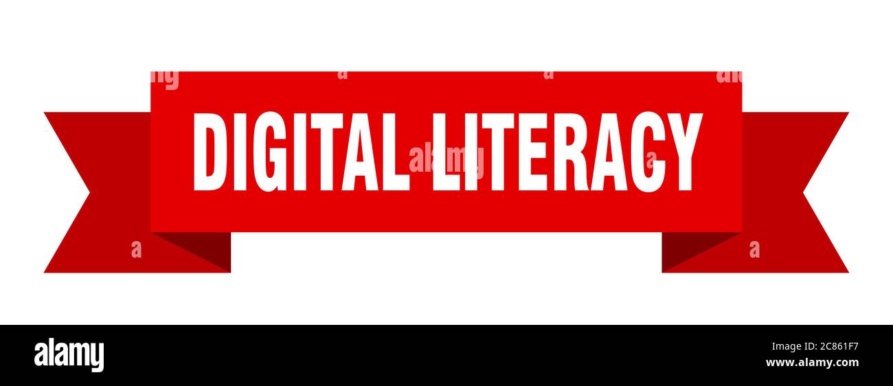 digital literacy ribbon. digital literacy paper band banner sign Stock ...