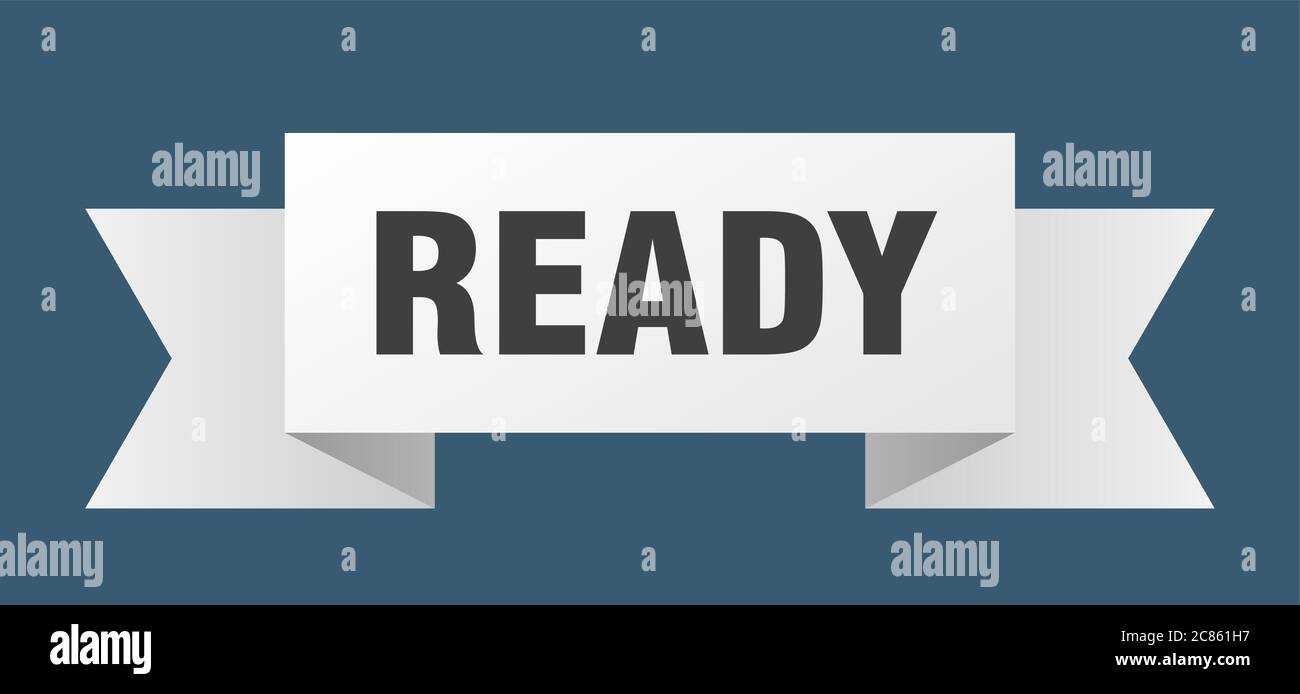 ready ribbon. ready paper band banner sign Stock Vector Image & Art - Alamy