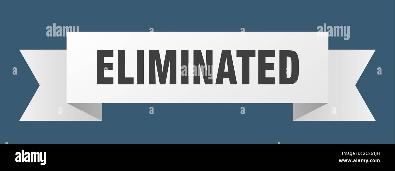 eliminated ribbon. eliminated paper band banner sign Stock Vector Image ...