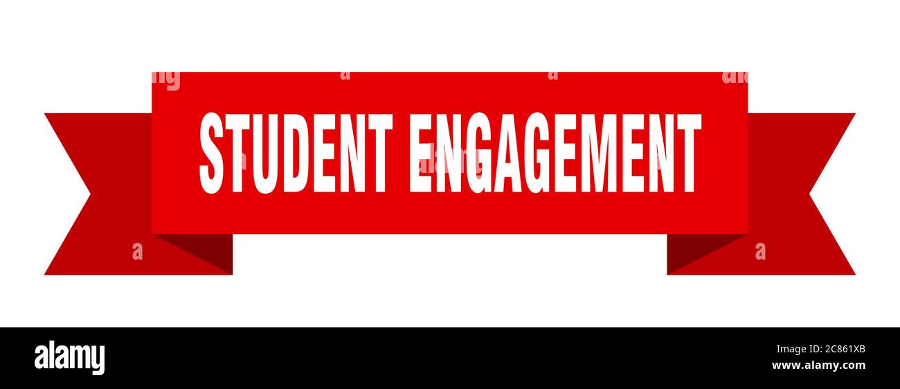 student engagement ribbon. student engagement paper band banner sign ...