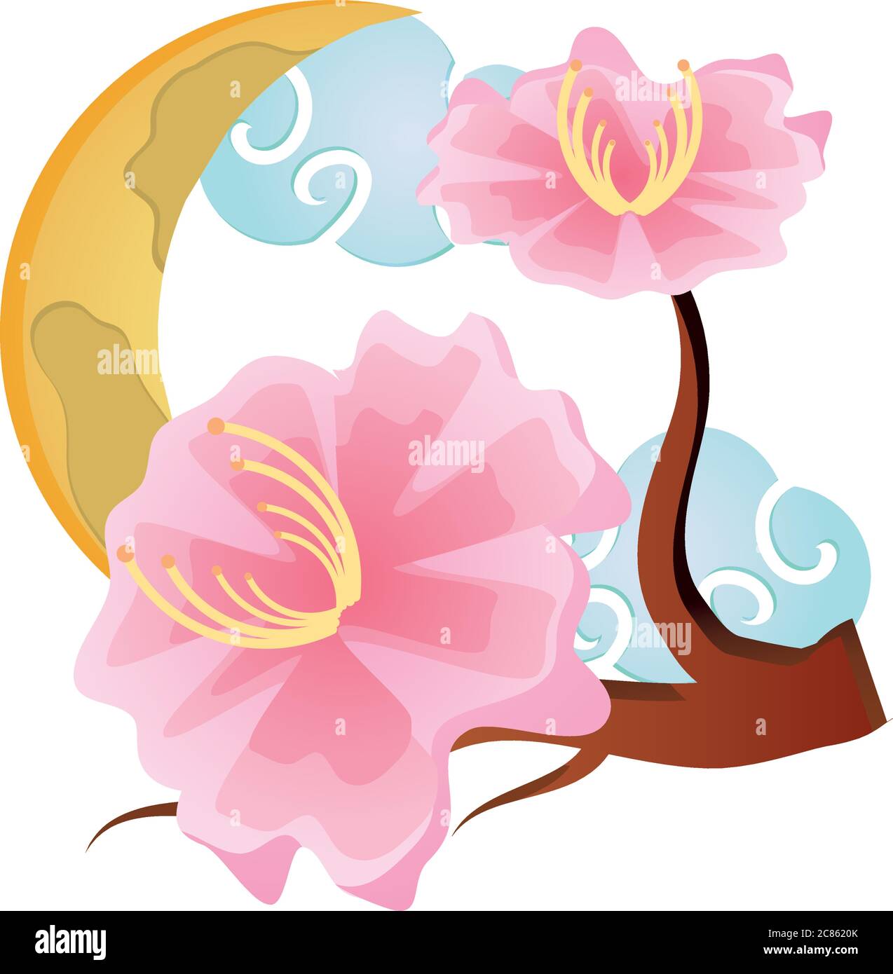 Crescent moon spring china Stock Vector Images - Alamy