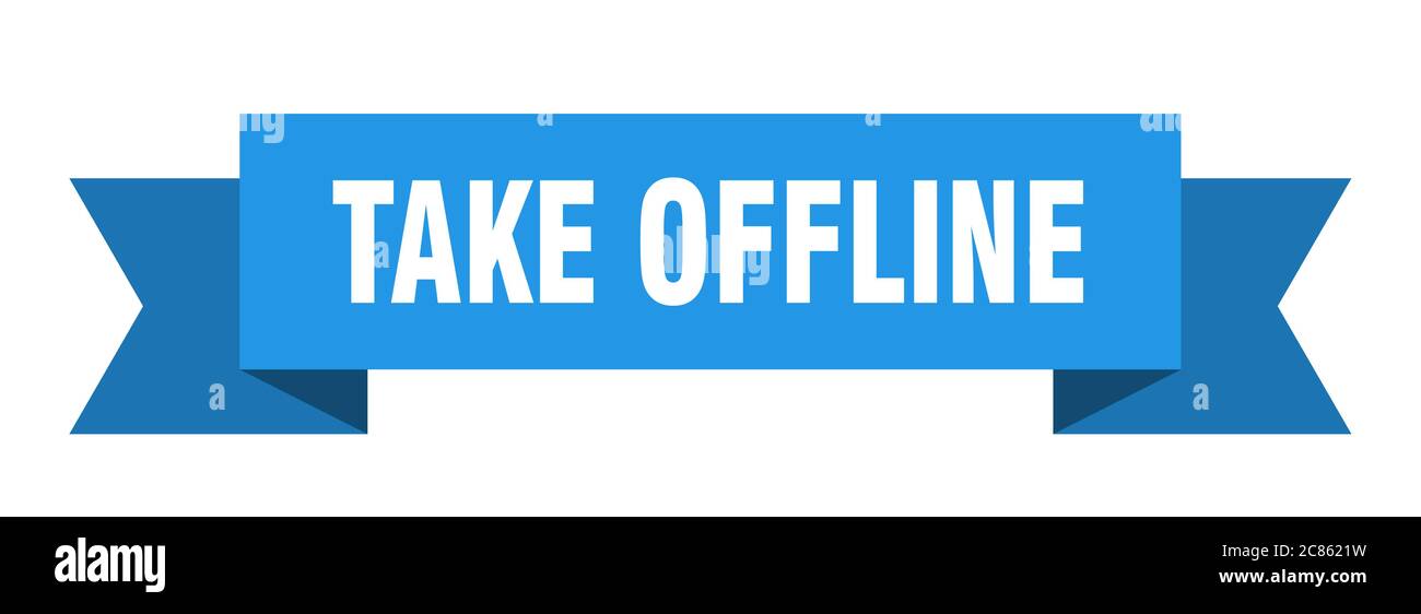 take offline ribbon. take offline paper band banner sign Stock Vector ...