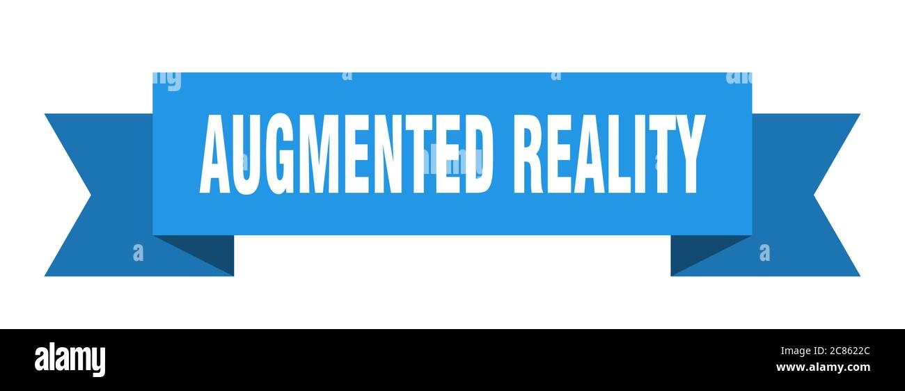 augmented reality ribbon. augmented reality paper band banner sign ...