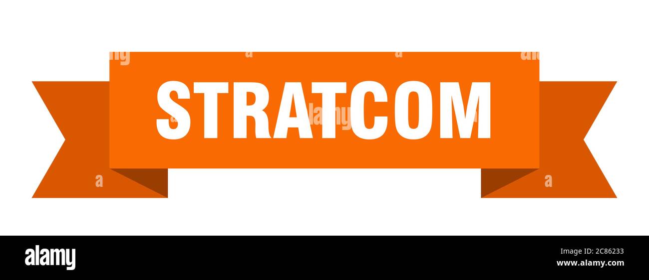 stratcom ribbon. stratcom paper band banner sign Stock Vector Image ...