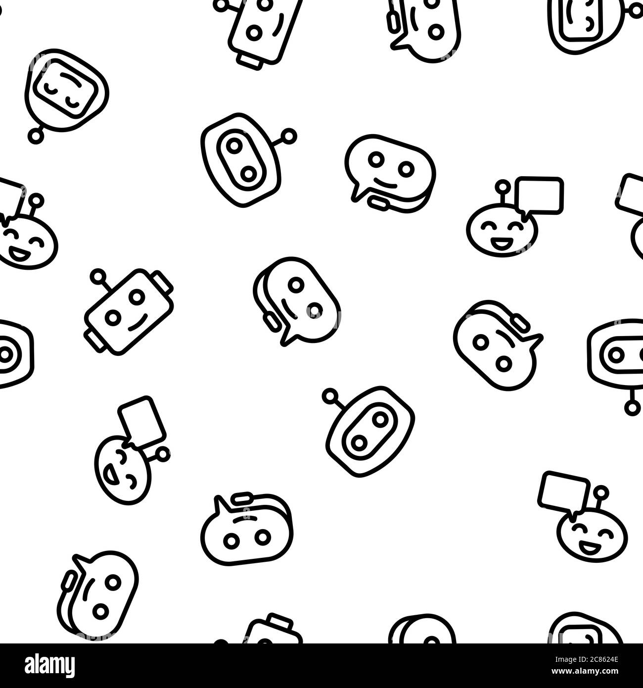 Chatbot Robot Vector Seamless Pattern Stock Vector Image & Art - Alamy