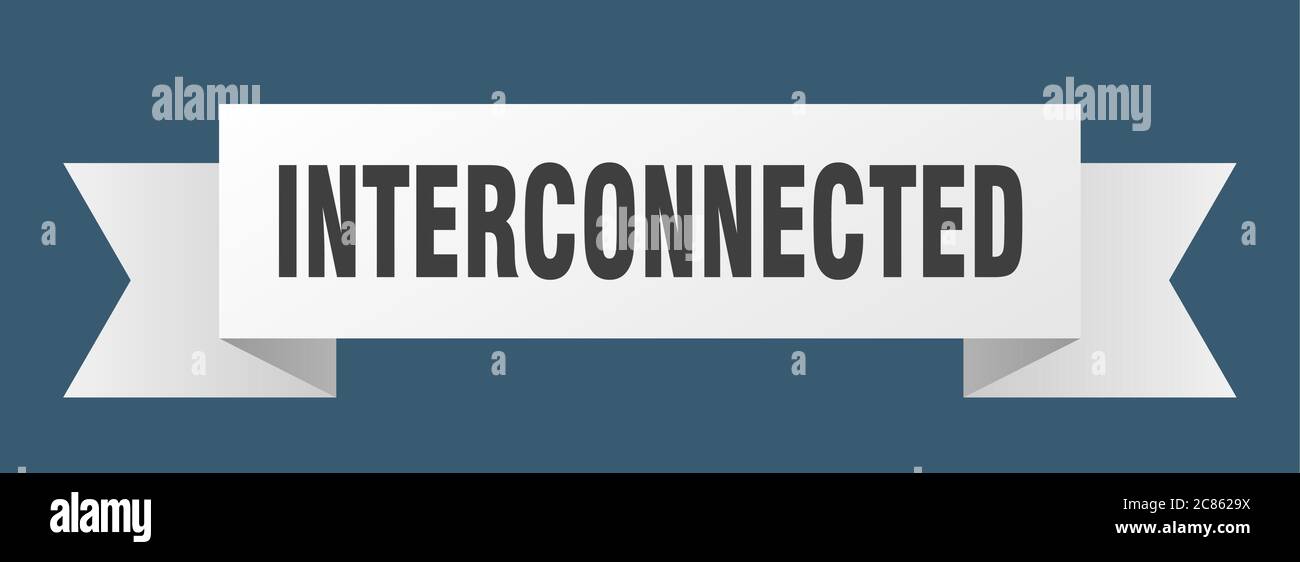 interconnected ribbon. interconnected paper band banner sign Stock ...