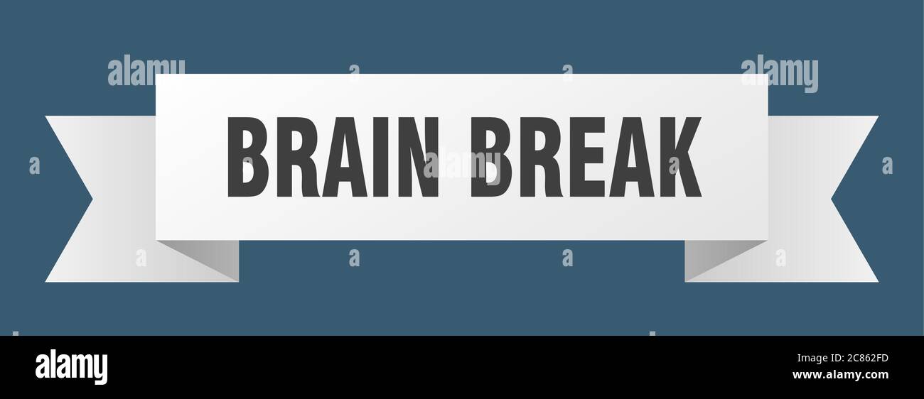 brain break ribbon. brain break paper band banner sign Stock Vector ...