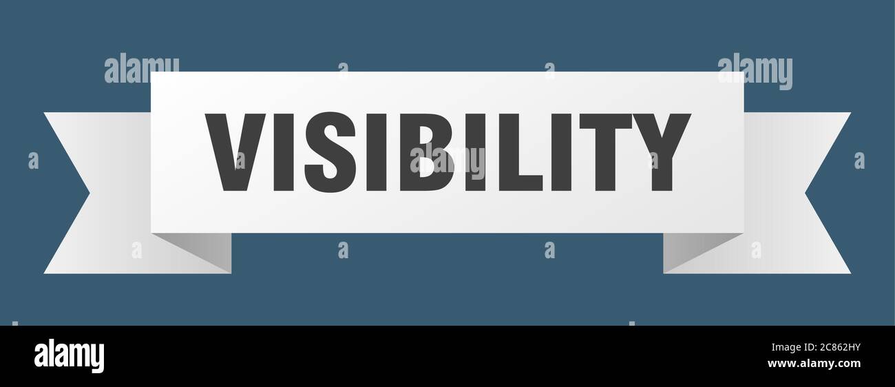 visibility ribbon. visibility paper band banner sign Stock Vector Image ...