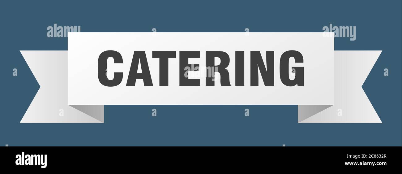 catering ribbon. catering paper band banner sign Stock Vector Image ...