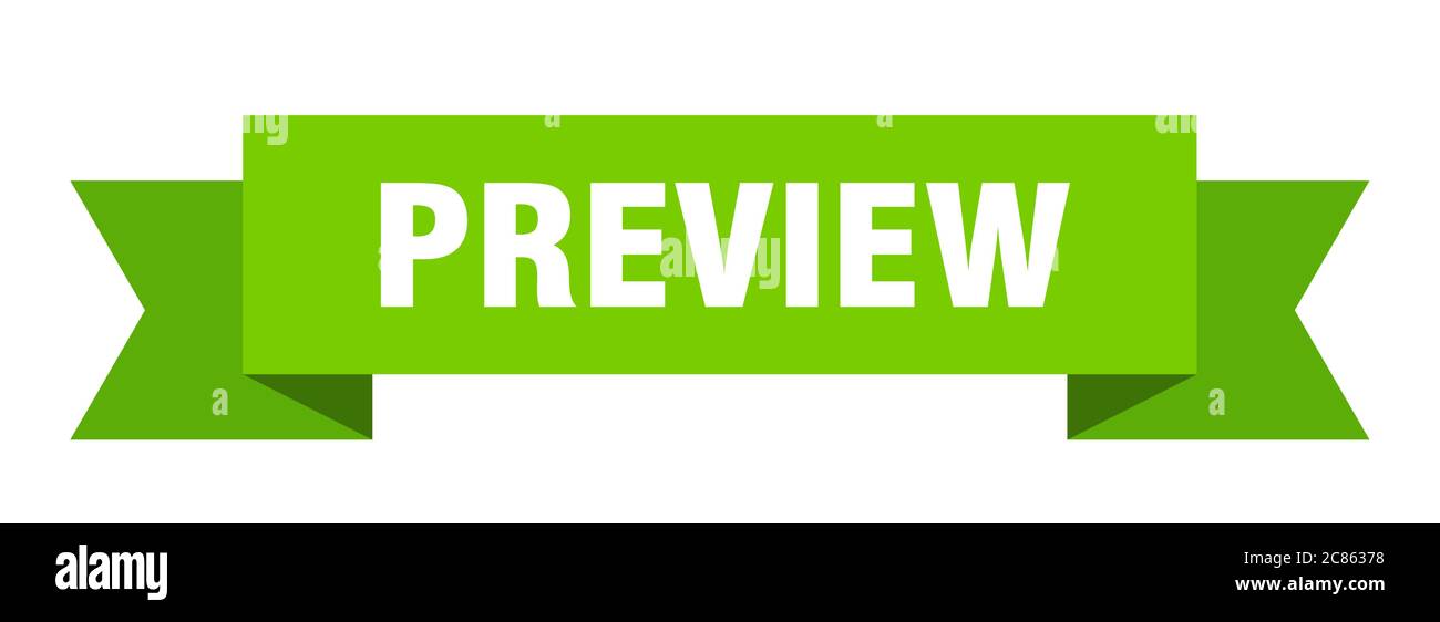 preview ribbon. preview paper band banner sign Stock Vector Image & Art ...
