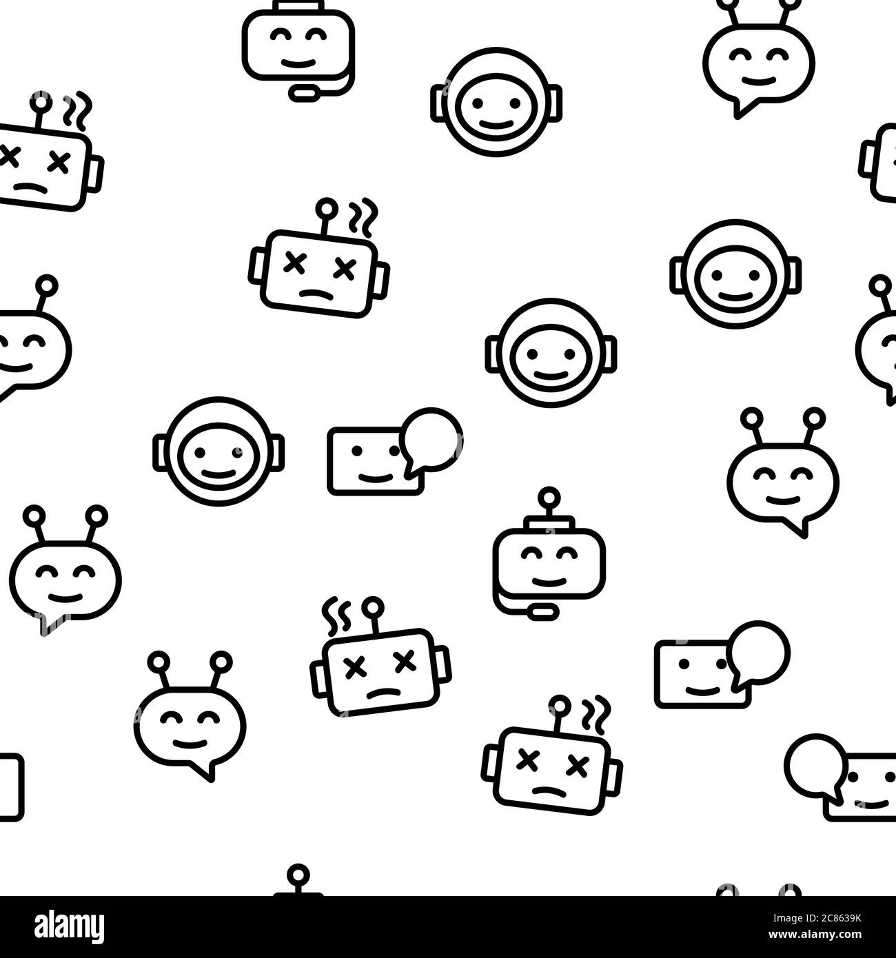 Chatbot Robot Vector Seamless Pattern Stock Vector Image & Art - Alamy