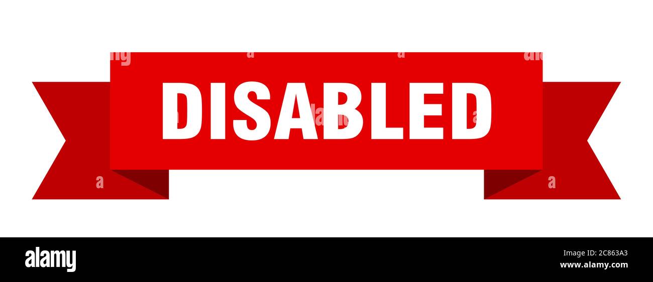 disabled ribbon. disabled paper band banner sign Stock Vector Image ...