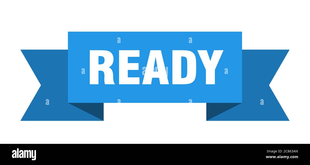 ready ribbon. ready paper band banner sign Stock Vector Image & Art - Alamy