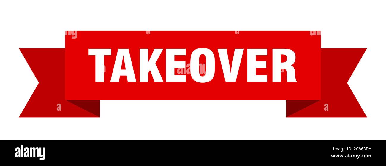 takeover ribbon. takeover paper band banner sign Stock Vector Image ...