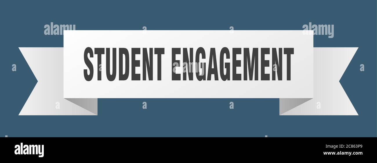student engagement ribbon. student engagement paper band banner sign ...
