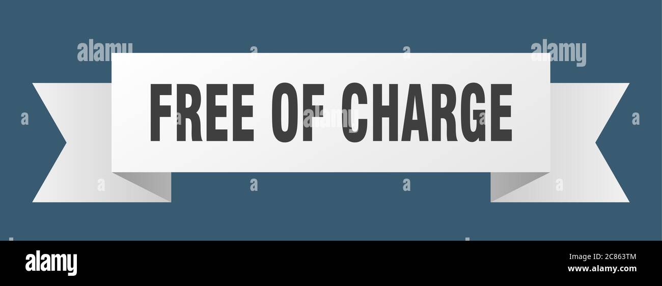 free of charge ribbon. free of charge paper band banner sign Stock ...