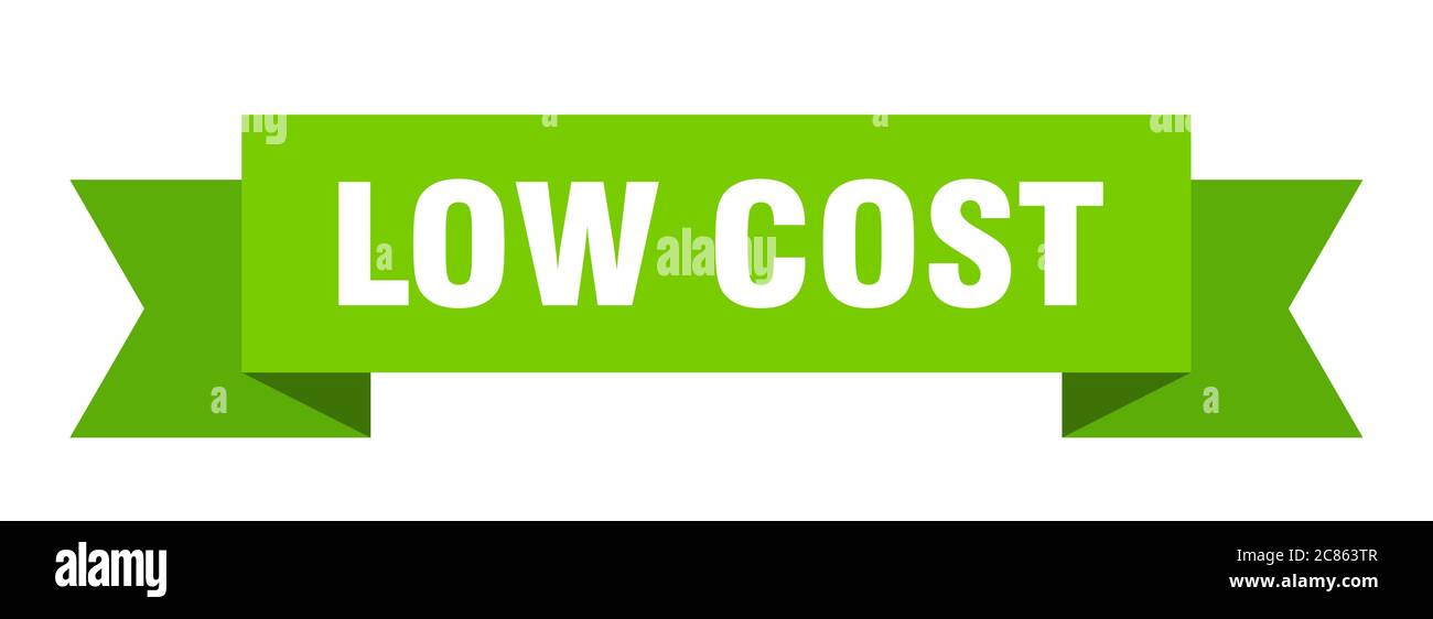 low cost ribbon. low cost paper band banner sign Stock Vector Image ...