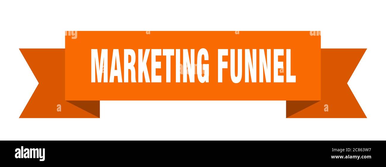 marketing funnel ribbon. marketing funnel paper band banner sign Stock ...
