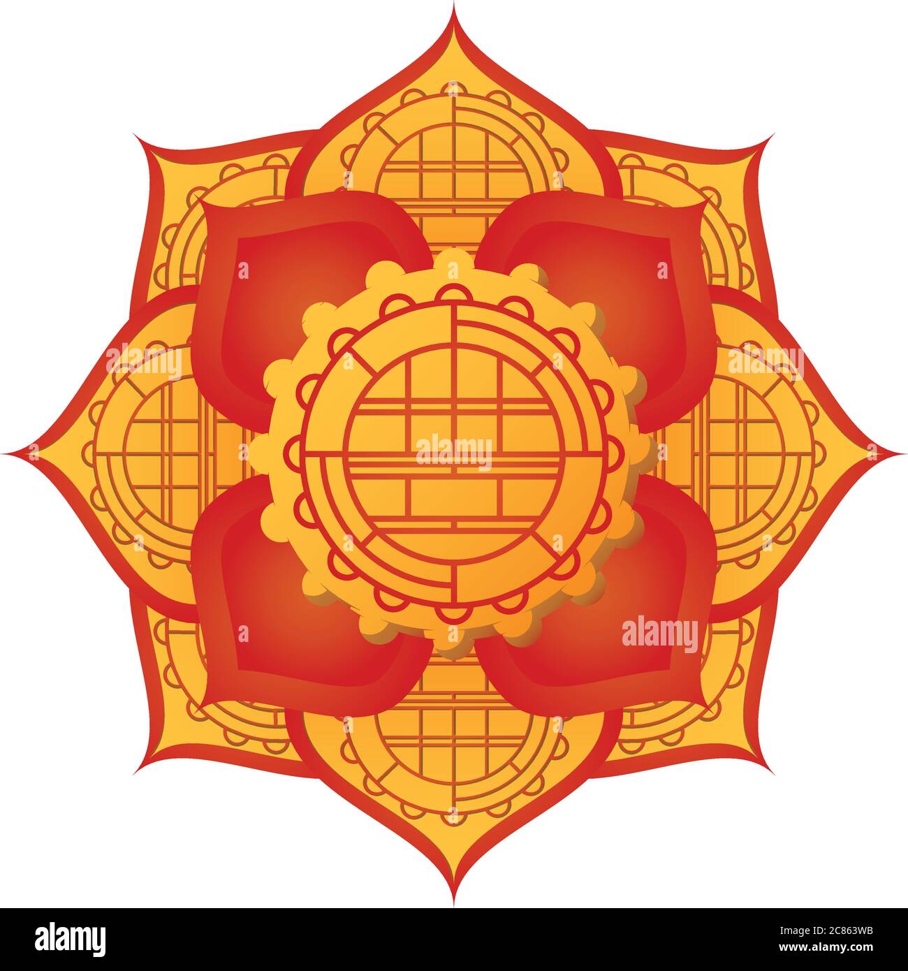 chinese element classic, golden chinese ornament vector illustration ...