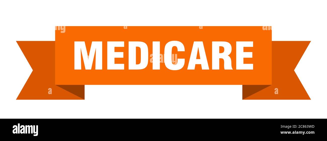 medicare ribbon. medicare paper band banner sign Stock Vector Image ...