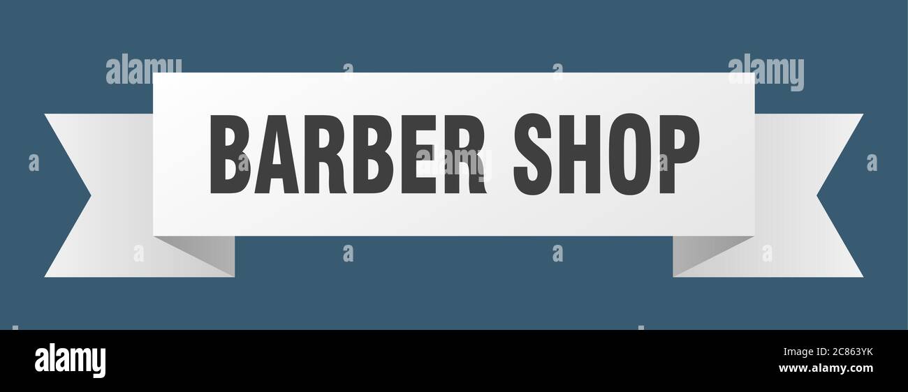 barber shop ribbon. barber shop paper band banner sign Stock Vector ...