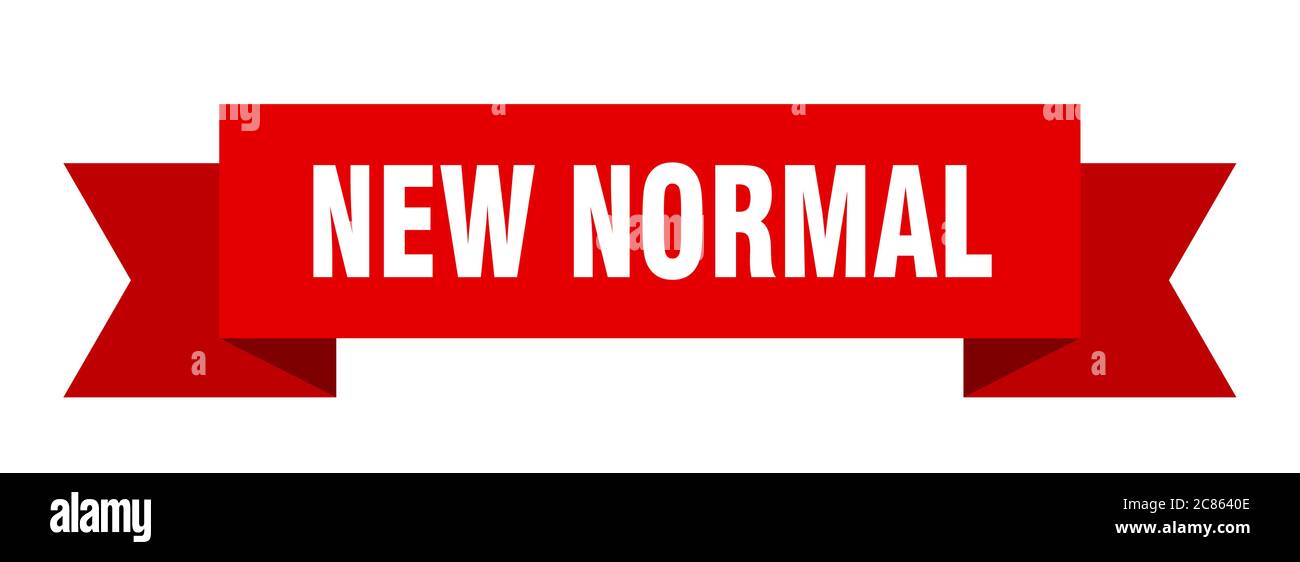 new normal ribbon. new normal paper band banner sign Stock Vector Image ...