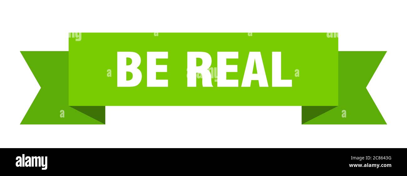 be real ribbon. be real paper band banner sign Stock Vector Image & Art ...