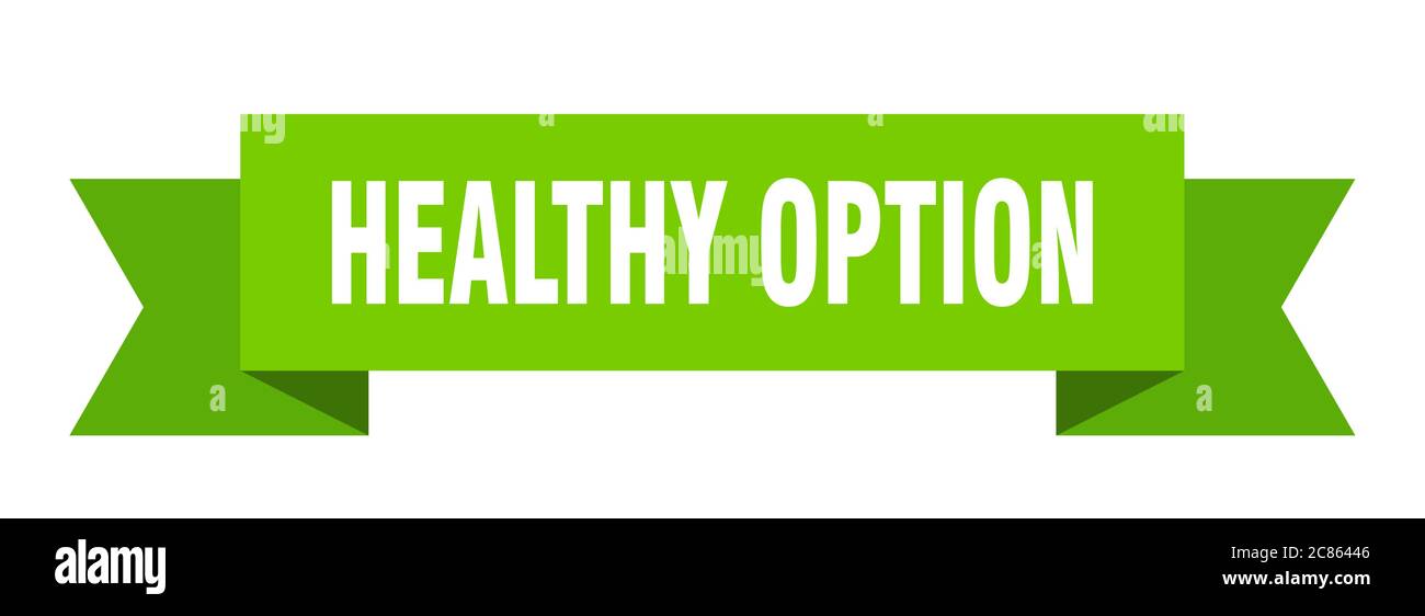 healthy option ribbon. healthy option paper band banner sign Stock ...