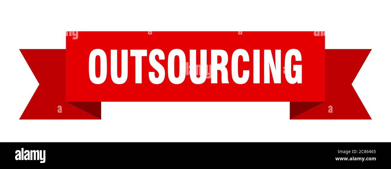 outsourcing ribbon. outsourcing paper band banner sign Stock Vector ...