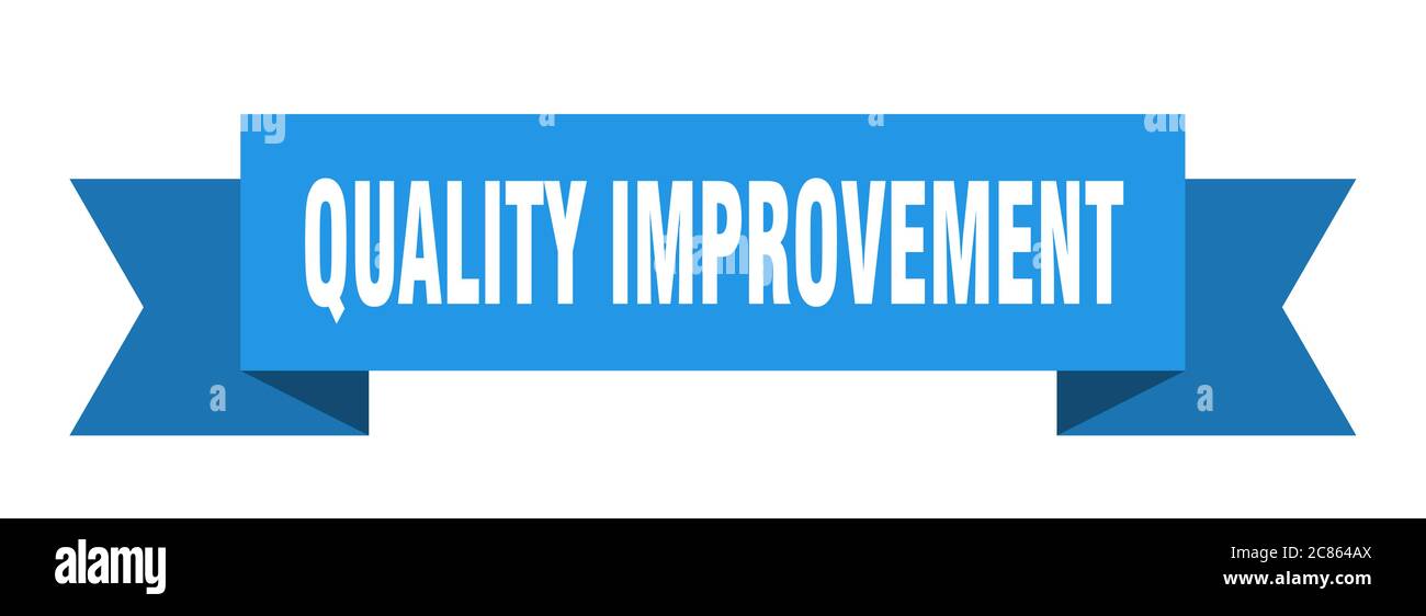 quality improvement ribbon. quality improvement paper band banner sign ...