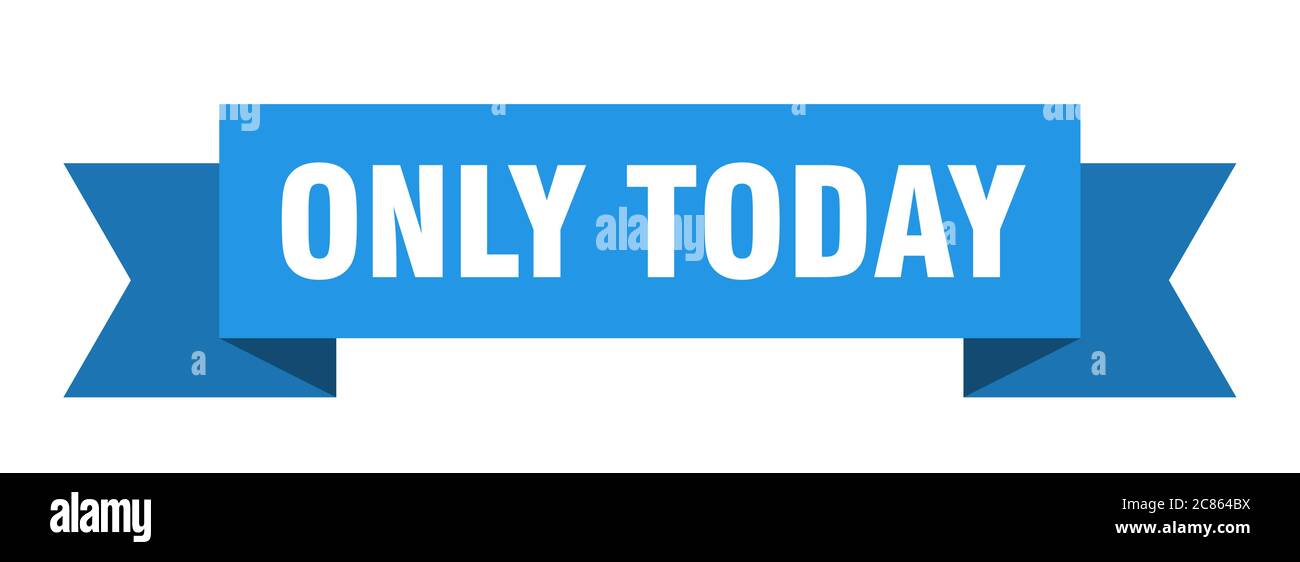 only today ribbon. only today paper band banner sign Stock Vector Image ...