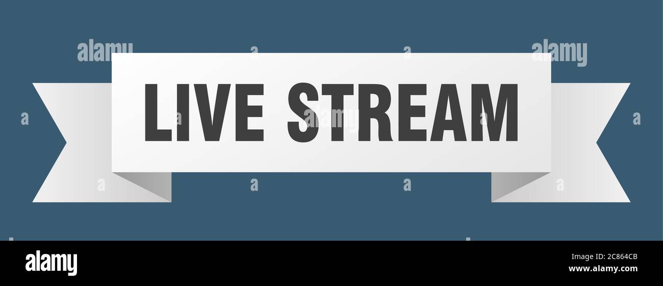 live stream ribbon. live stream paper band banner sign Stock Vector ...