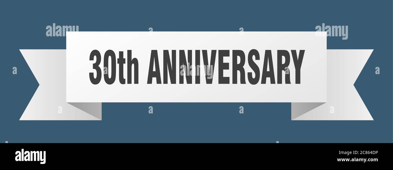 30th anniversary ribbon. 30th anniversary paper band banner sign Stock ...